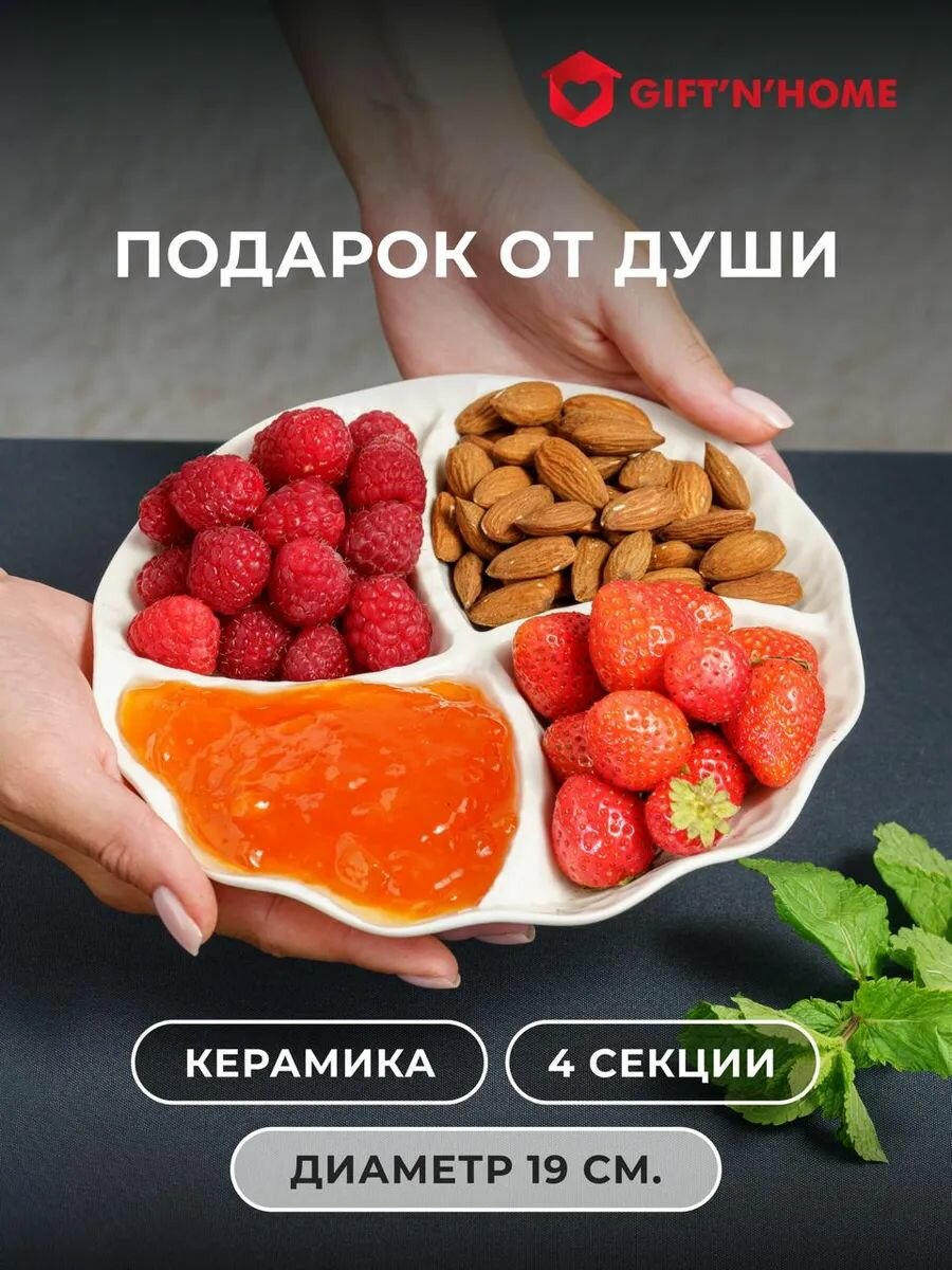 Менажница 4 секции, керамика, Gift'n'Home, Китай