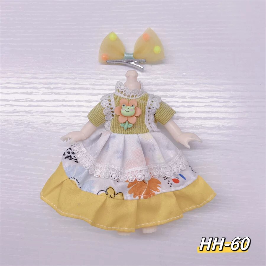 16- 17cm предметов одежды для кукол, платье для кукол 8/12 BJD, юбка, милый повседневный комбинезон JK для кукол OB11,