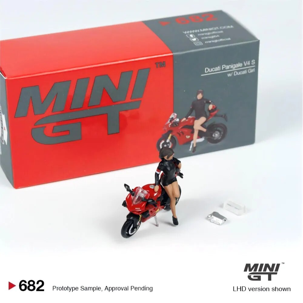 Машинка MINIGT 1/64 Ducati Panigale V4 S w Girl Red