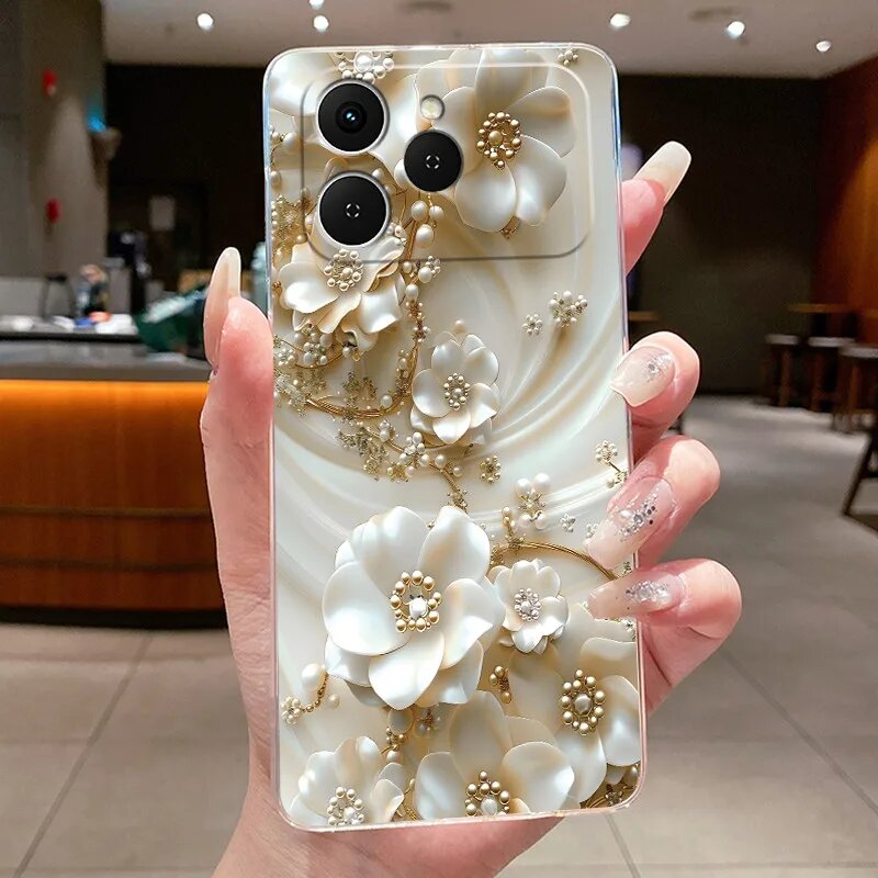 Чехол для Tecno Spark 40 4G с цветком, TPU-TPU340