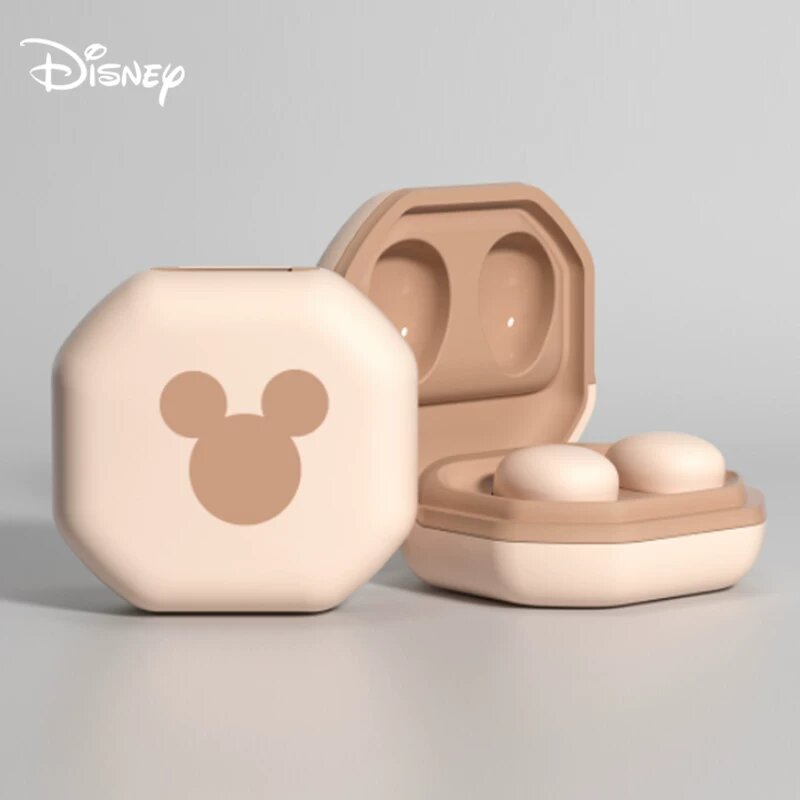 Disney Bluetooth 5.3 беспроводные наушники с шумоподавлением компактные для сна в цвете Розово-бежевый