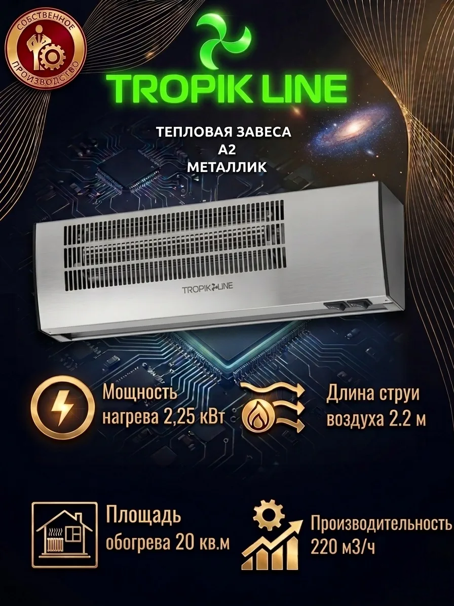 Климатическая техника/Электрическая Тепловая завеса Tropik-Line А2 Хром