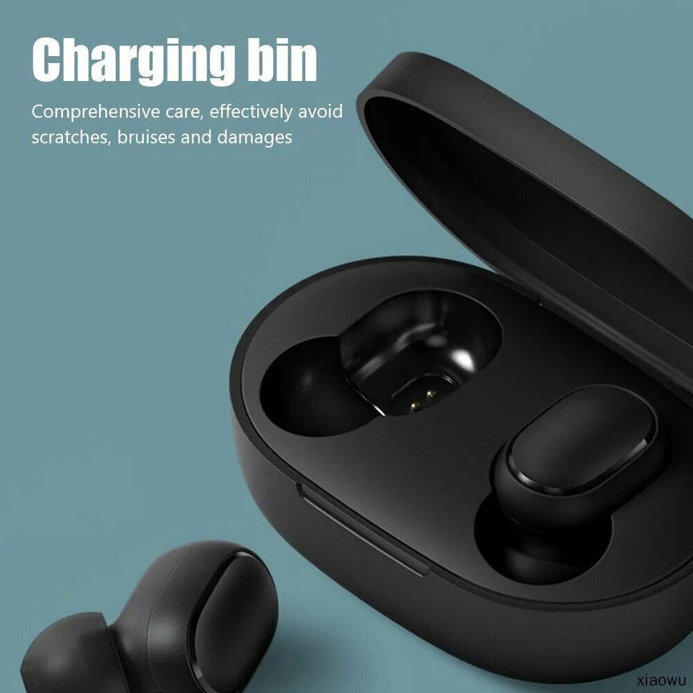 Чехол для хранения Redmi AirDots, с аккумулятором 300 мАч, черный, с кабелем 1 м