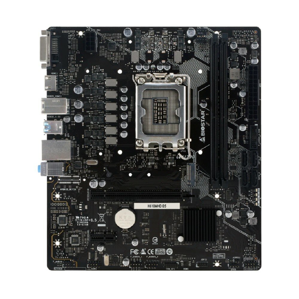Biostar Материнская плата H610MHD D5 LGA 1700 2хDDR V 1хM.2