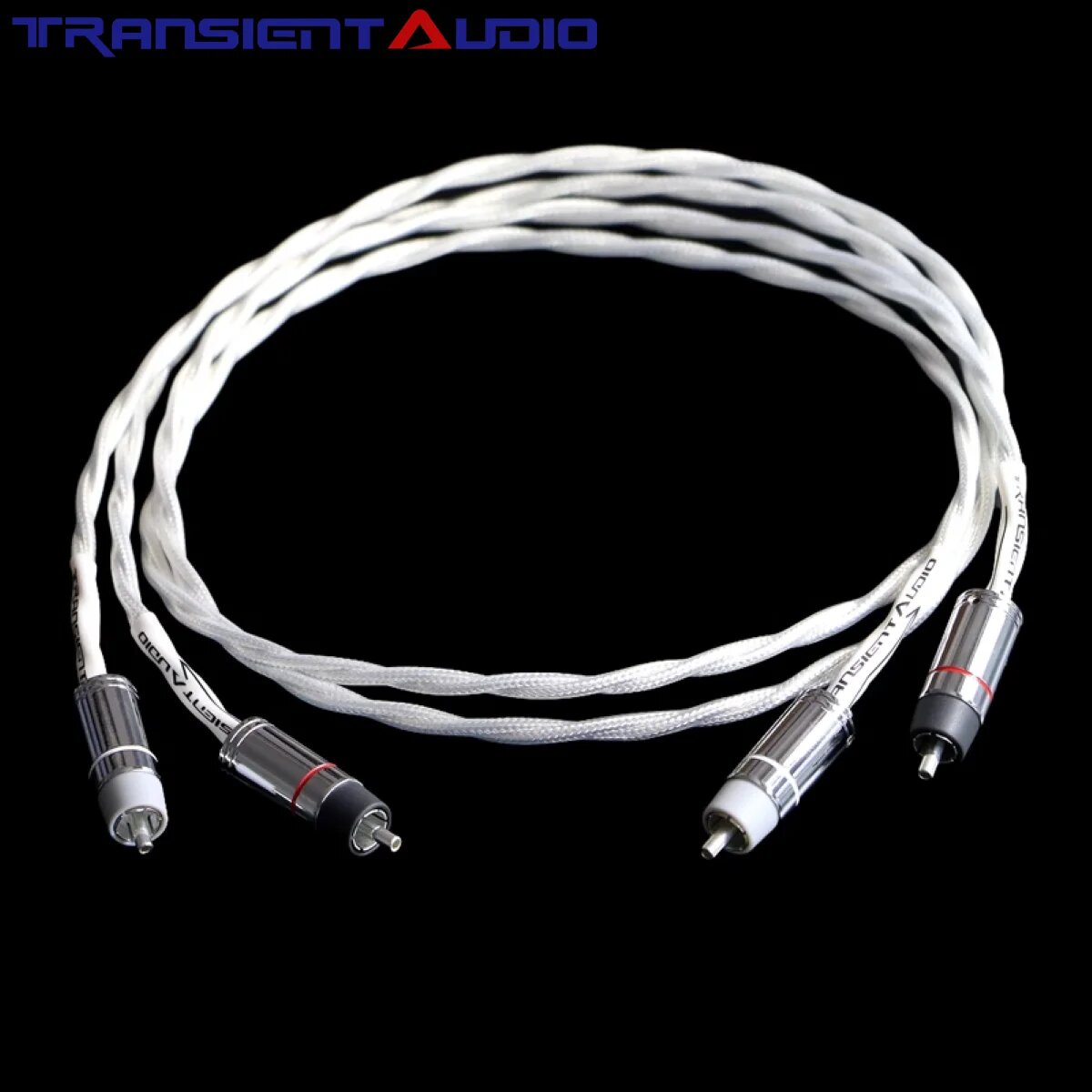 TRANSIENTHI-FIAUDIO пара серебряных аудио кабелей RCA