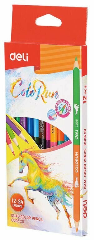 Набор карандашей DELI ColoRun, 2-х цветные, 24 цв