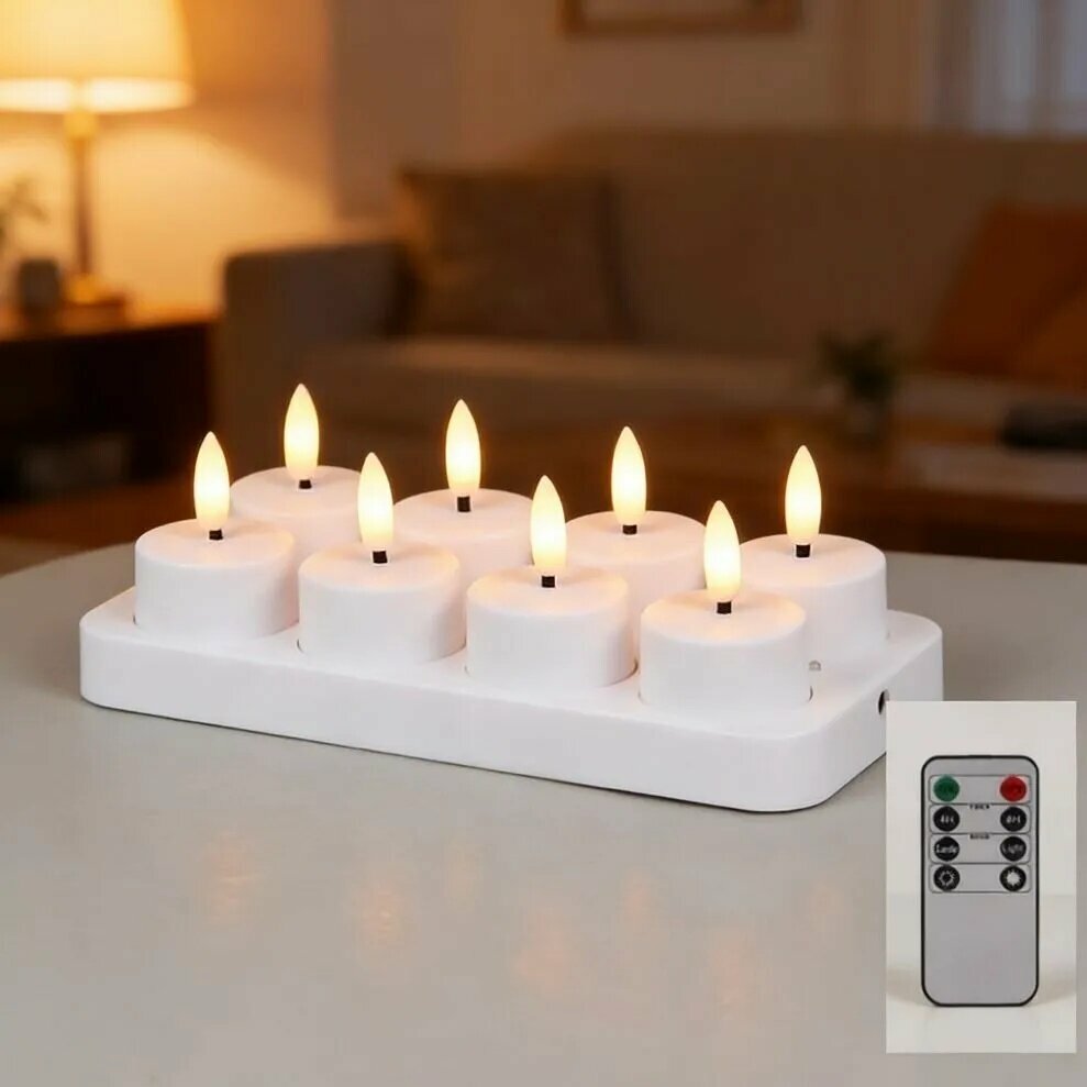 Зарядные свечи LED в коробке набор для декора дома и праздников, без огня, безопасные