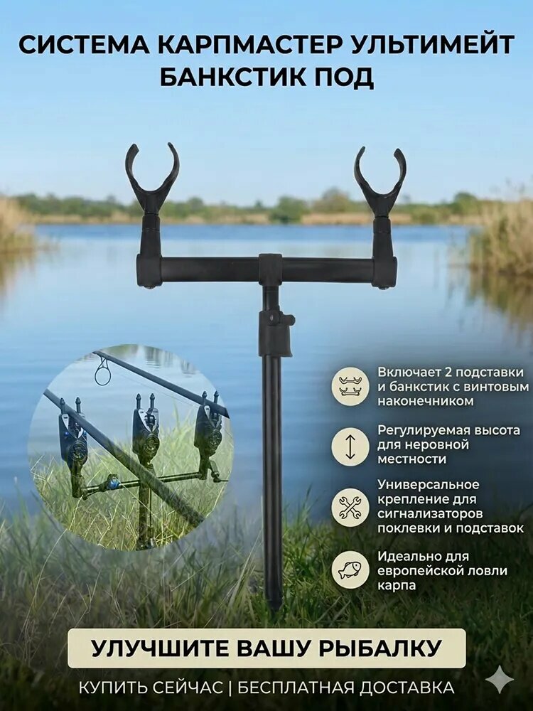 Регулируемый европейский комплект для ловли карпа с бузбаром, бэнкстиком и держателем удочки