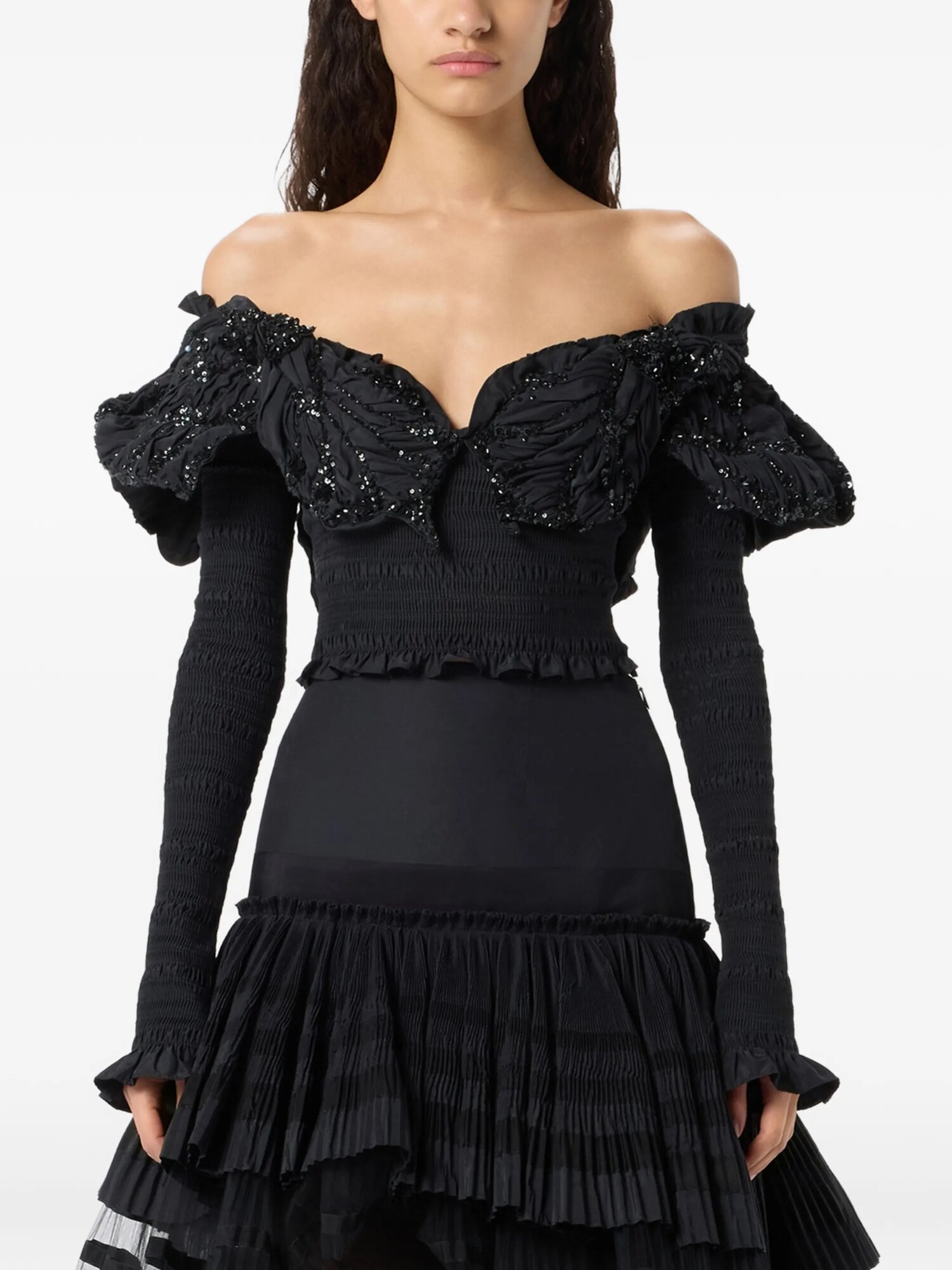 Блуза Blumarine, размер 40, black / black — фото 1