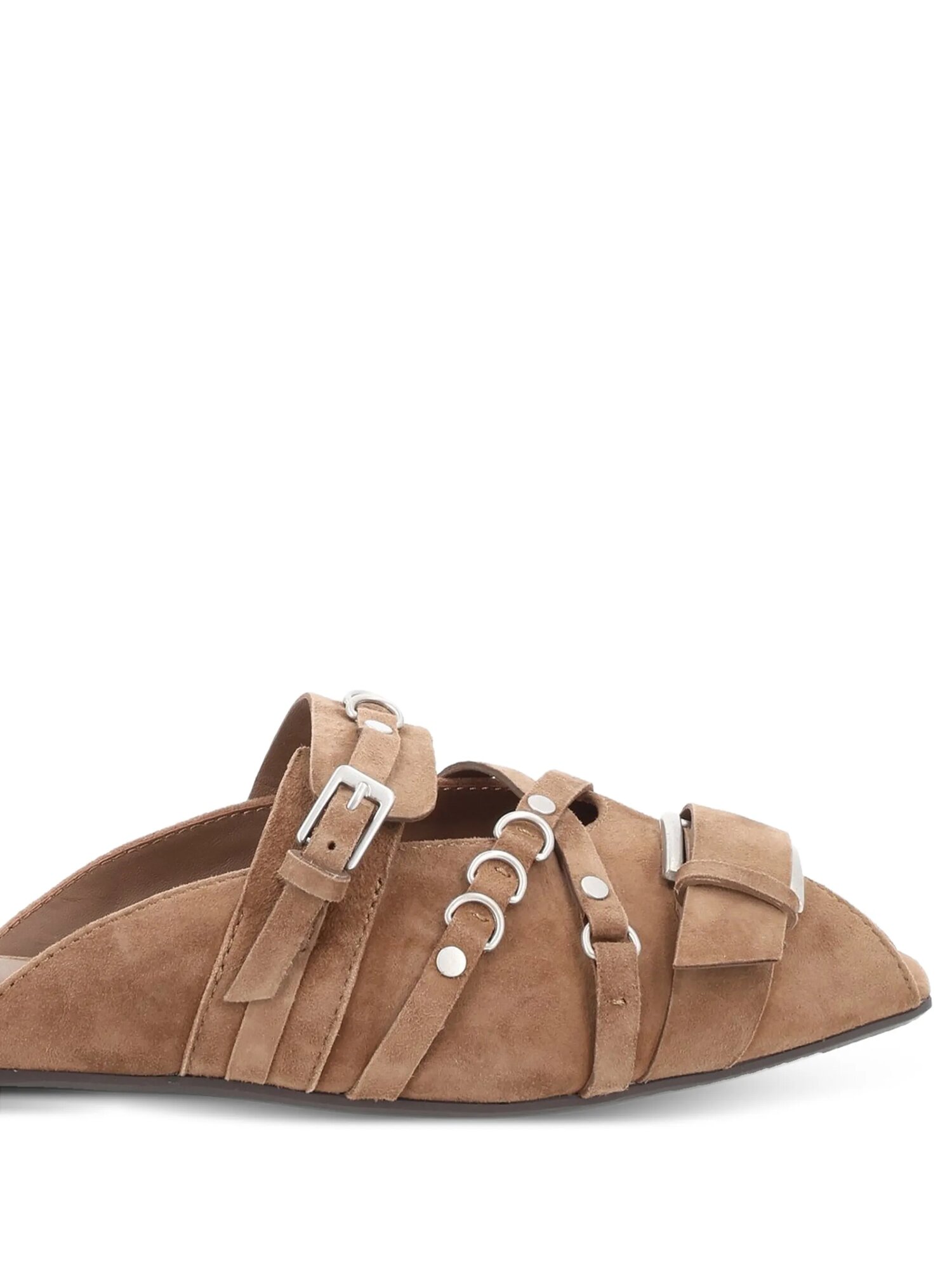 Шлёпанцы ASH Buckled suede slides, размер 38, разноцветный — фото 1