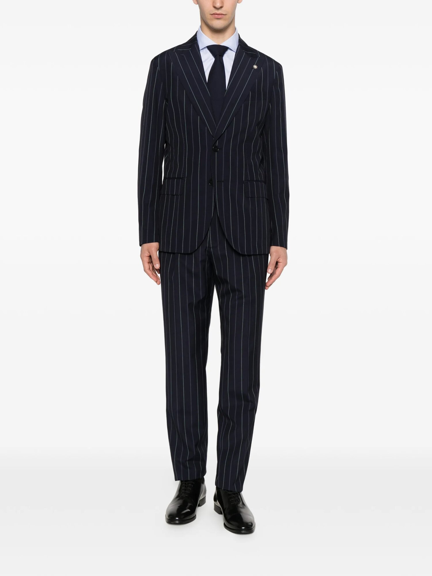 Комбинезон Manuel Ritz Pinstripe-pattern single-breasted suit, размер 54, blue — фото 1