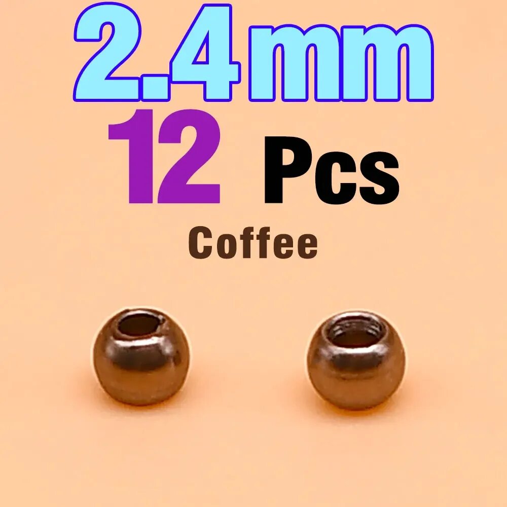 Набор латунных бусин MNFT для вязания мух 12 шт. Коричневый, Coffee 2.4mm