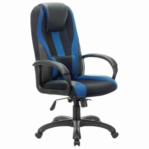 Кресло компьютерное Brabix Rapid GM-102 черное/синее (532106)