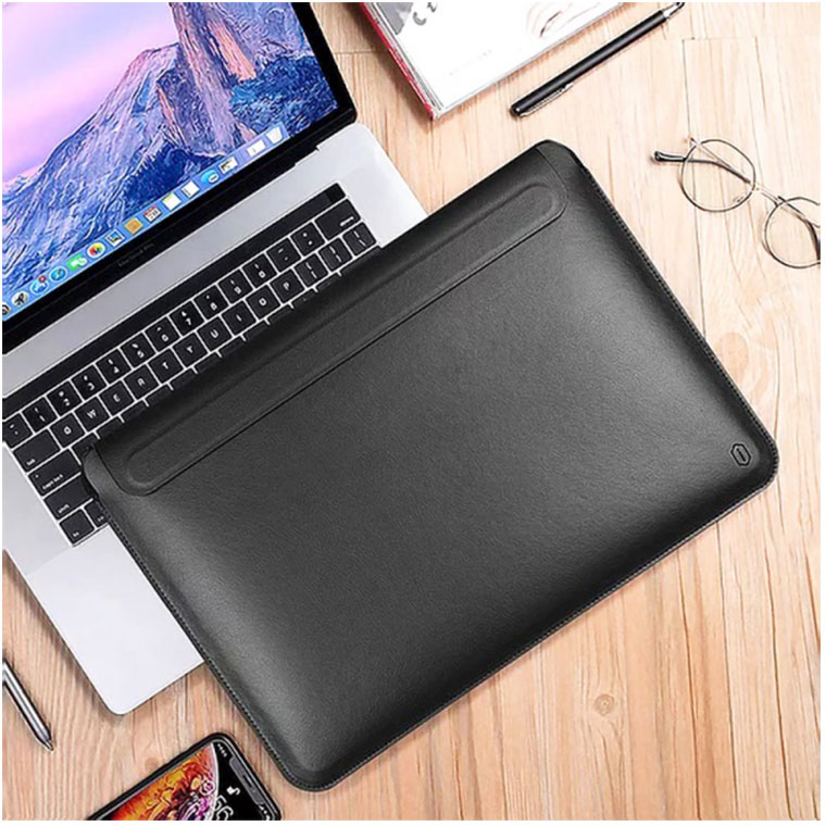 Чехол для MacBook Pro Air 13.6" (2022), WiWU Skin Pro II PU Leather Sleeve, Черный