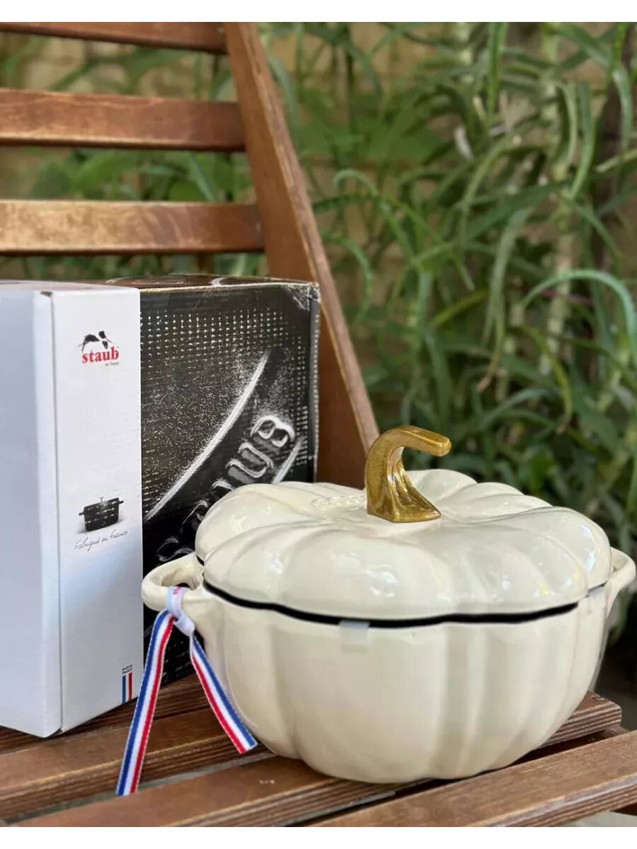 Кокот Staub Тыква, чугун, 24 см, 3,45 л, антипригарный, бежевый