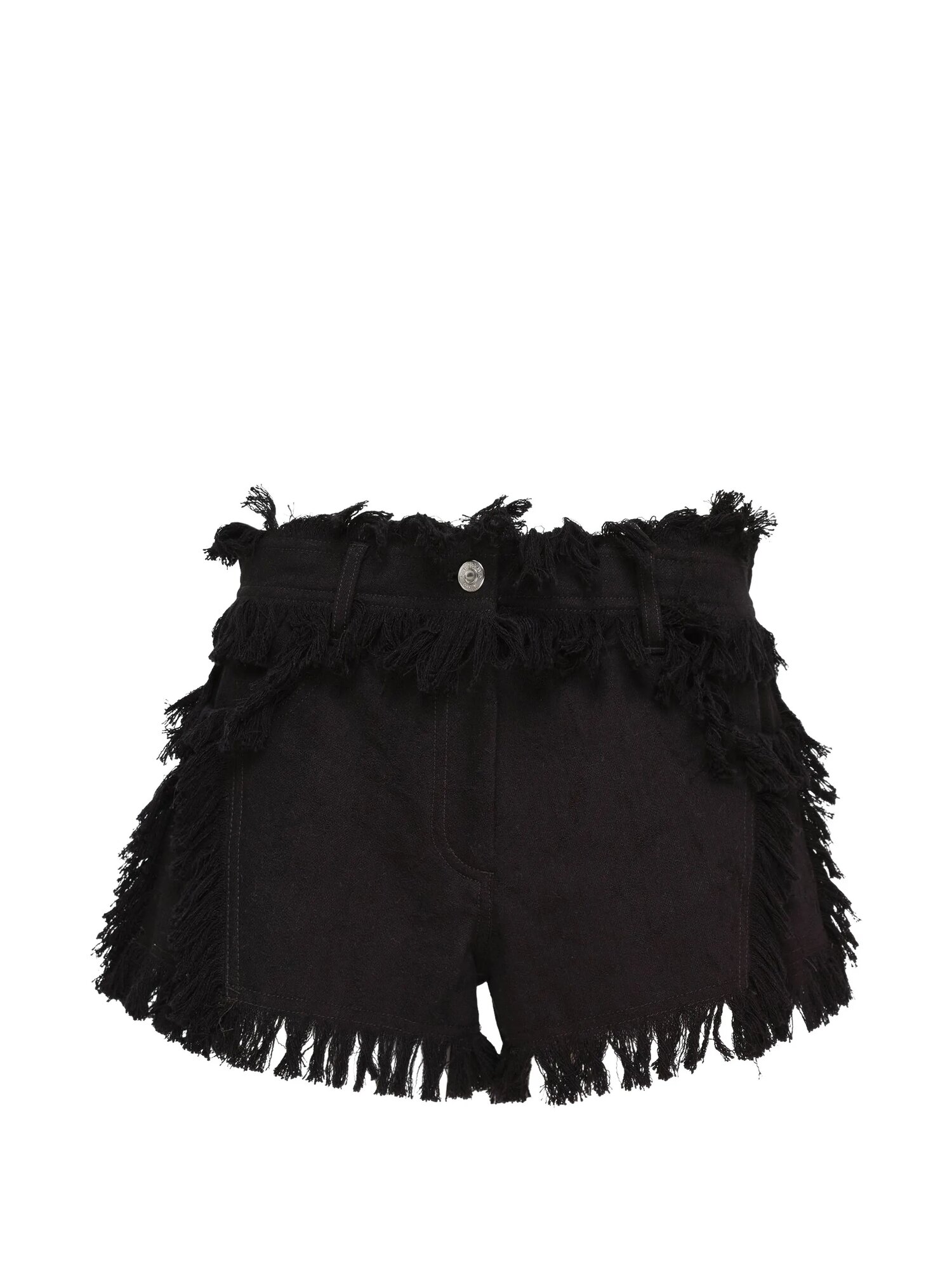 Шорты Fringe-trimmed denim shorts