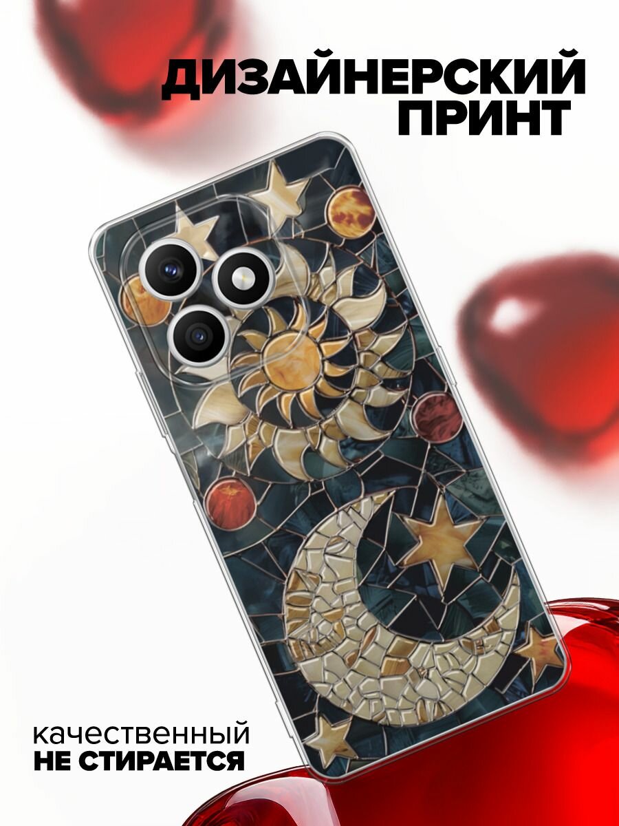 Силиконовый чехол на Honor X8d / Хонор X8d с принтом Небесный витраж — фото 1