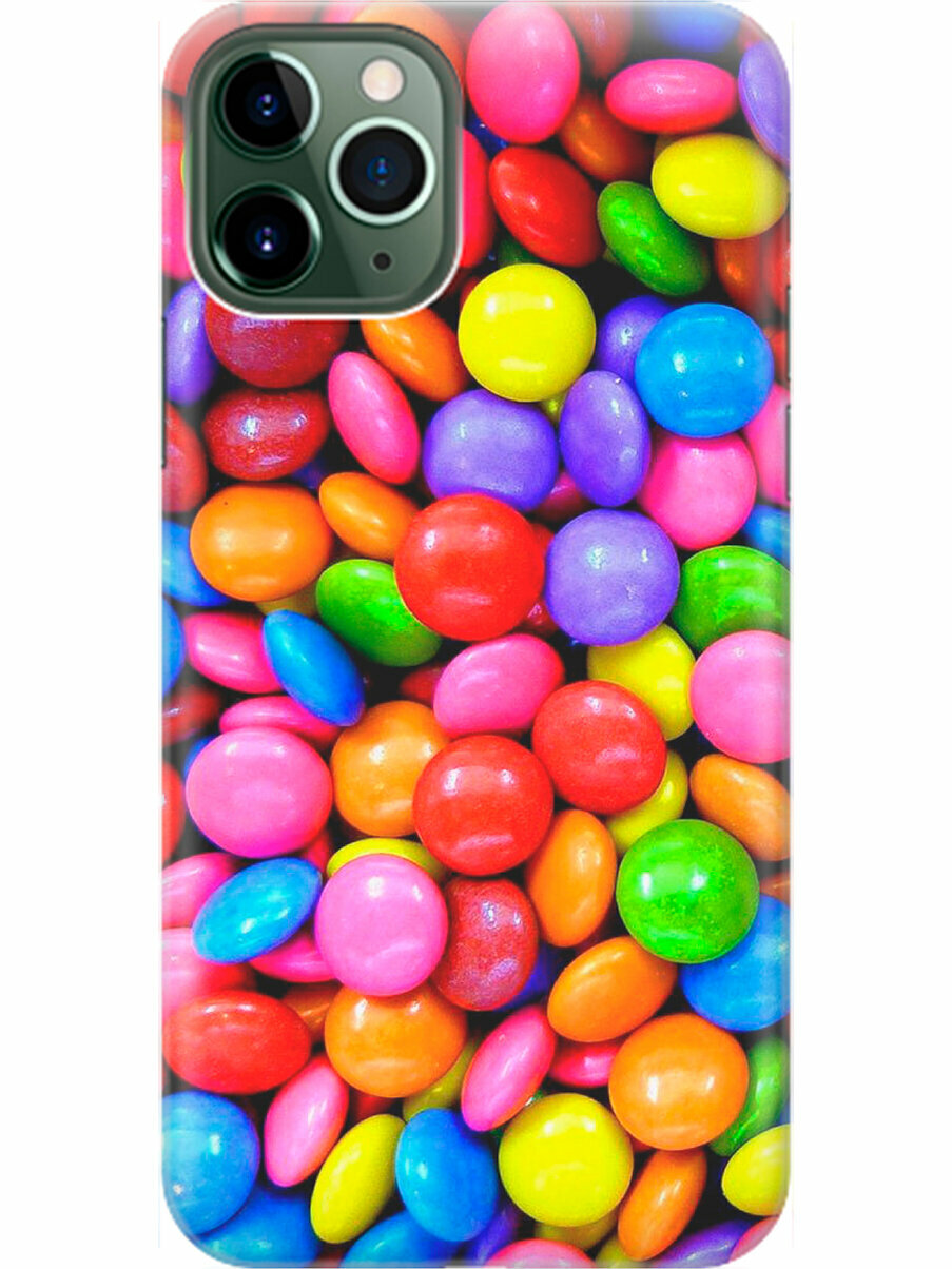 Силиконовый чехол на Apple iPhone 11 Pro Max / Эпл Айфон 11 Про Макс с рисунком "Цветные драже"