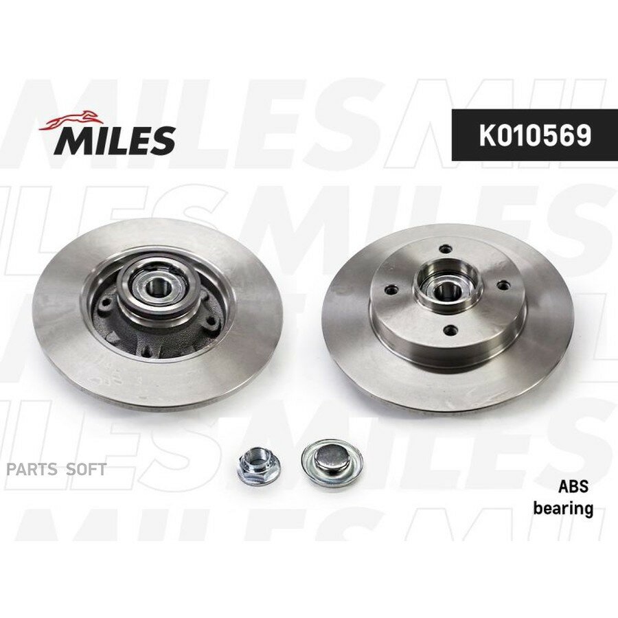 MILES K010569 Тормозной диск задн. с подш. ступ. (ASB)