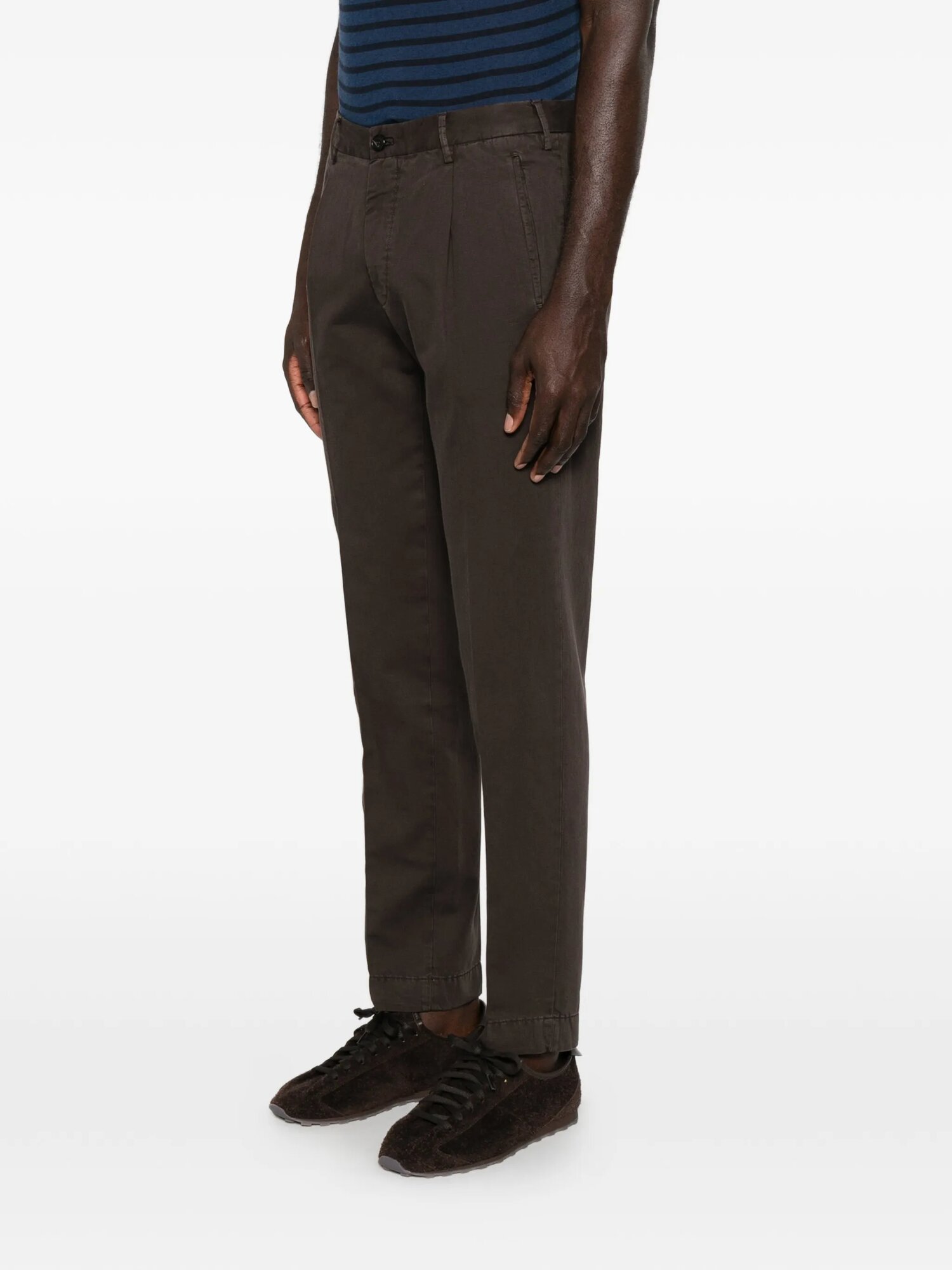 Брюки Incotex Pleated straight-leg trousers, размер 46, brown — фото 1