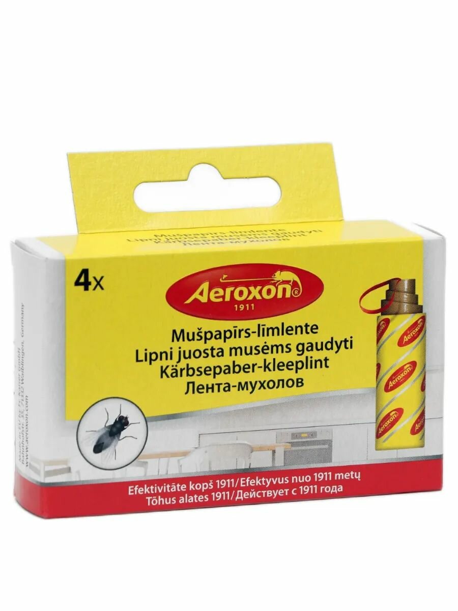 Aeroxon (Аэроксон) липкие ленты от мух, набор, 4 шт