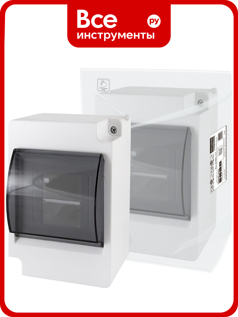 Бокс TDM ELECTRIC КМПн-2/4 для наружной установки с полупрозрачной крышкой, IP30 народный