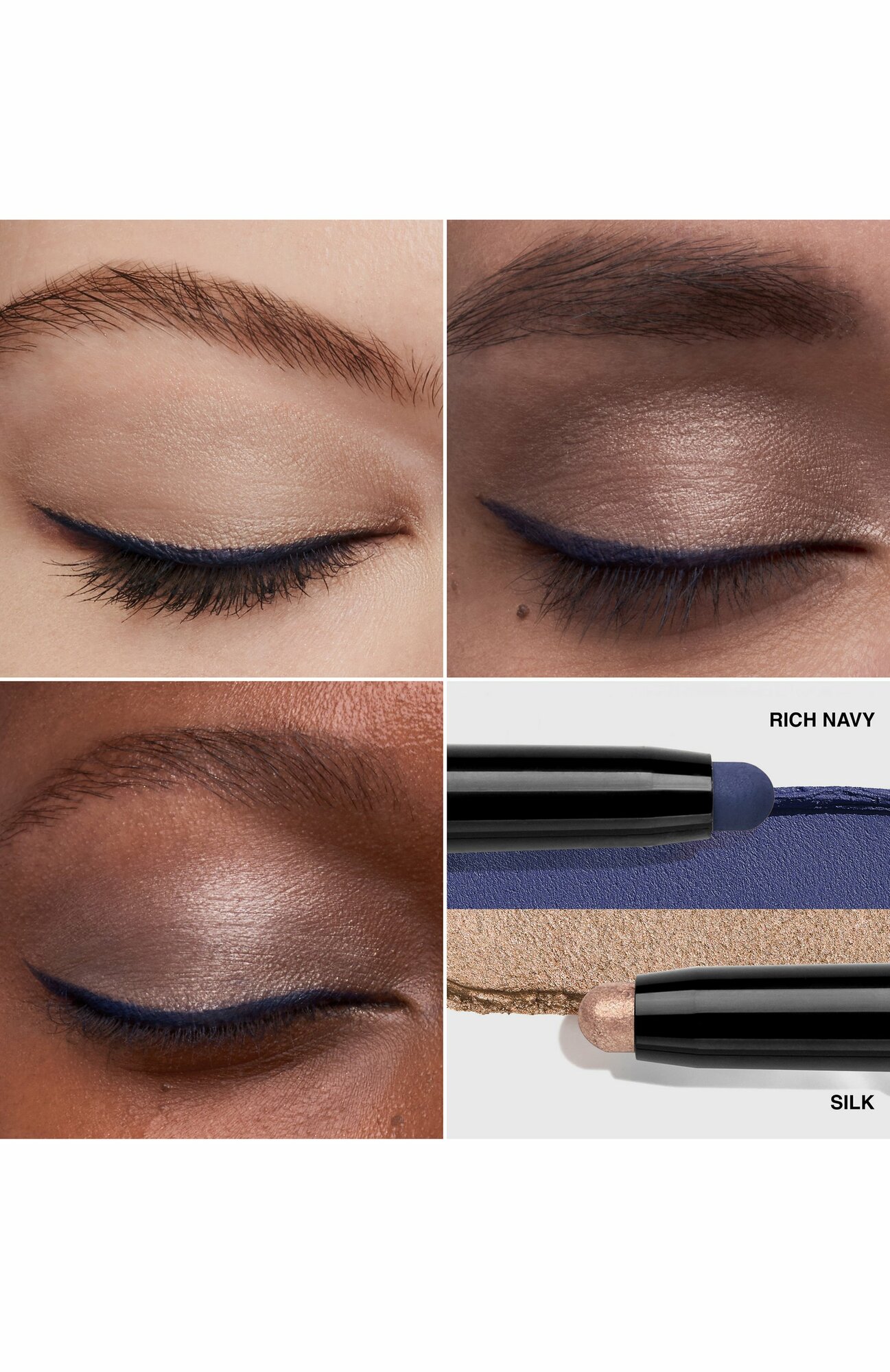 Двусторонние тени-карандаш, оттенок Silk Shimmer / Rich Navy Matte (1,6g) Bobbi Brown