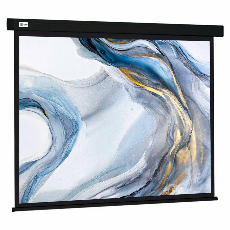 Экран Cactus Wallscreen CS-PSW-180X180-BK, 180x180 см, 1:1, настенно-потолочный, черный, PSW-180x180-BK, 238928