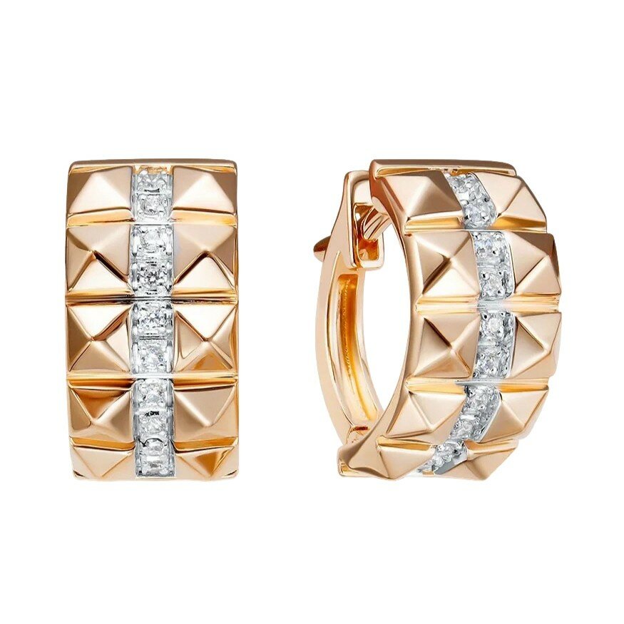 Серьги Яхонт, красное золото, 585 проба, фианит