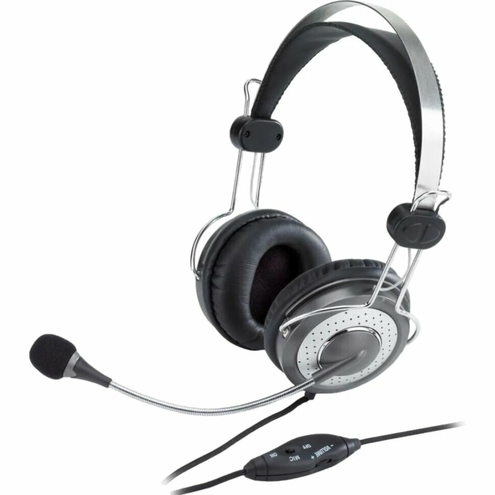 Гарнитура компьютерная Genius HS-04SU, кабель 1.8м, черный, 1666699