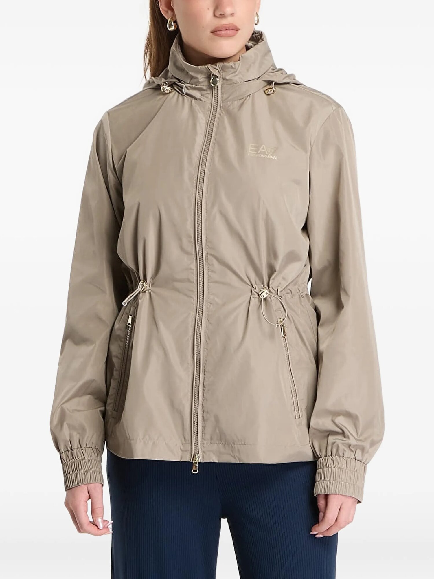 Куртка Drawstring-waist hooded jacket