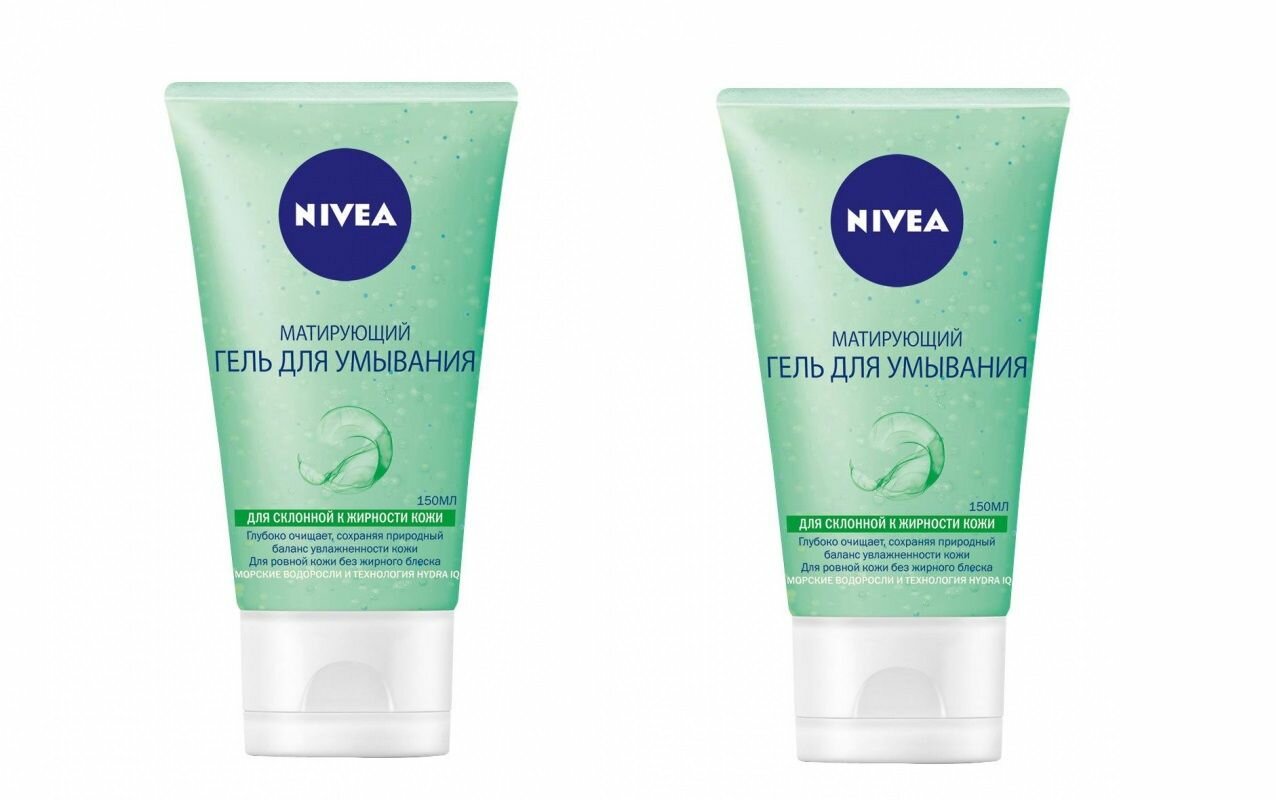 Nivea Гель матирующий для умывания, для склоной к жирности кожи, 150 мл, 2 шт