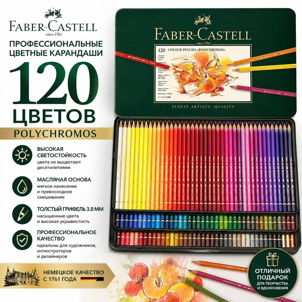 Faber-Castell Набор карандашей, вид карандаша: Масляный, 120 шт.