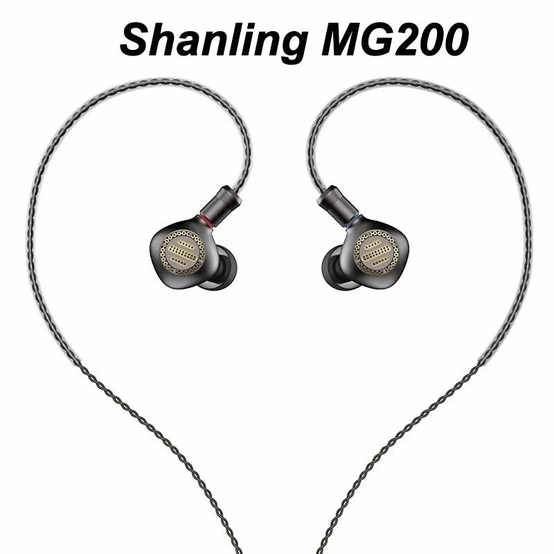 Shanling MG200 Динамические наушники с открытой задней панелью, Двухкамерная конструкция с двойной магнитной цепью и 2-контактным съемным кабелем диаметром 0,78 мм