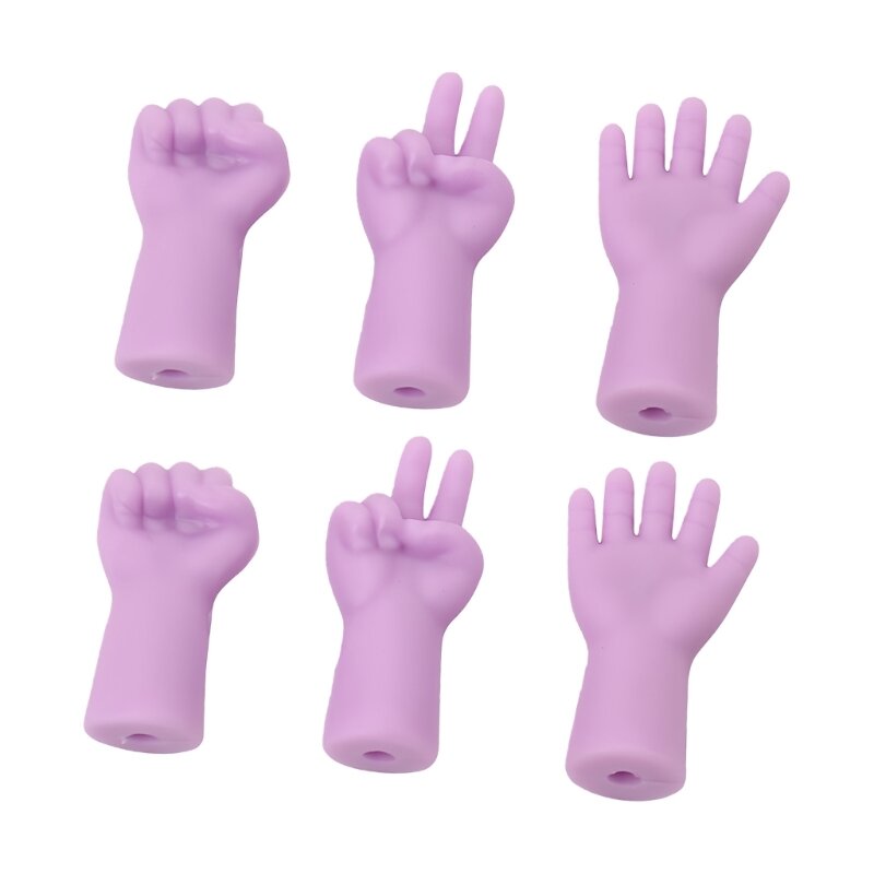 6Pcs Knitting Needle Stoppers Hand Shape Crochet Needle Point Covers for Weaving