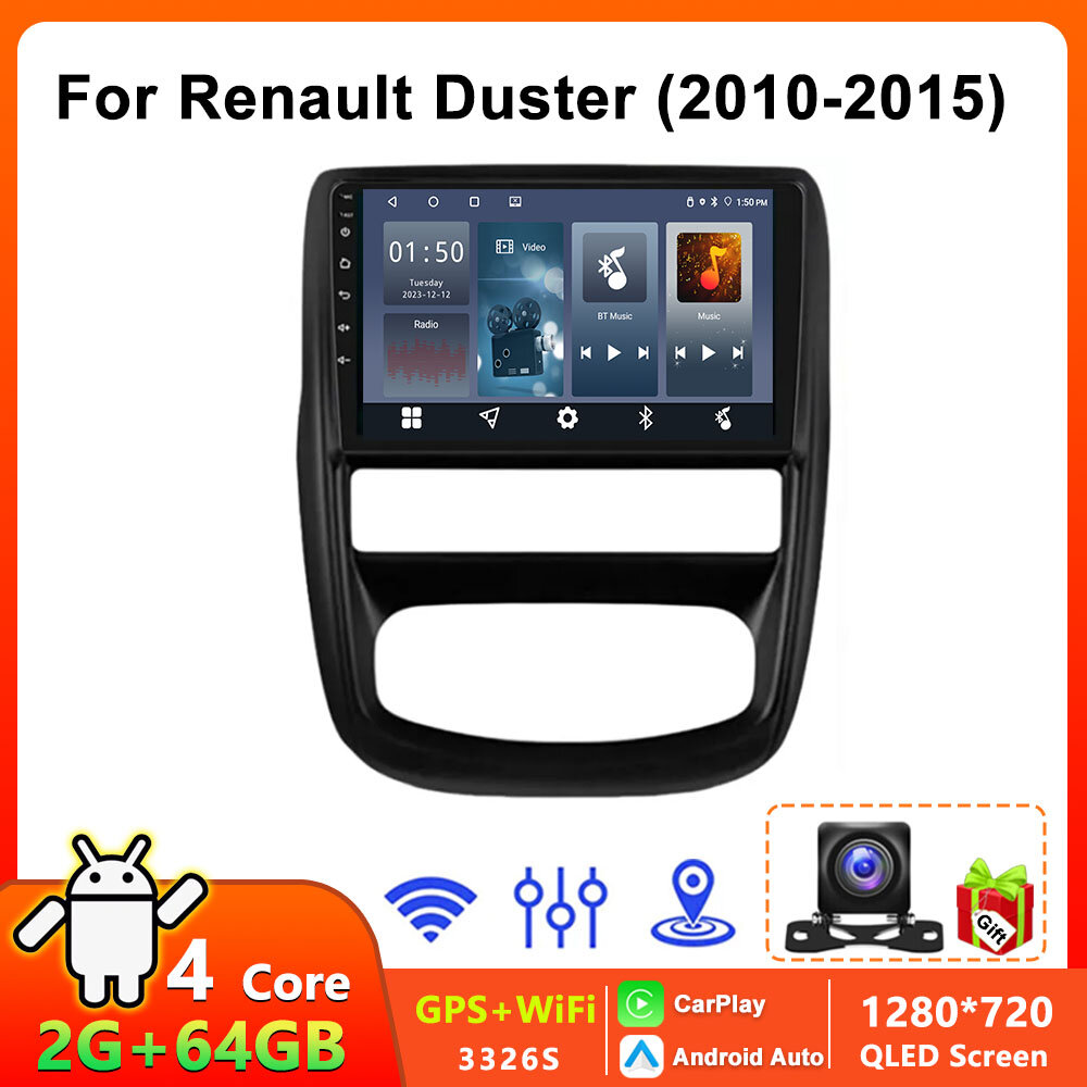 Автомагнитола Android подходит для Renault Duster (2010-2015), DSP, QLED, carplay/Android Auto, WiFi, BluetoothАвтомагнитола Android подходит для Renault Duster (2010-2015), DSP, QLED, carplay/Android Auto, WiFi, Bluetooth