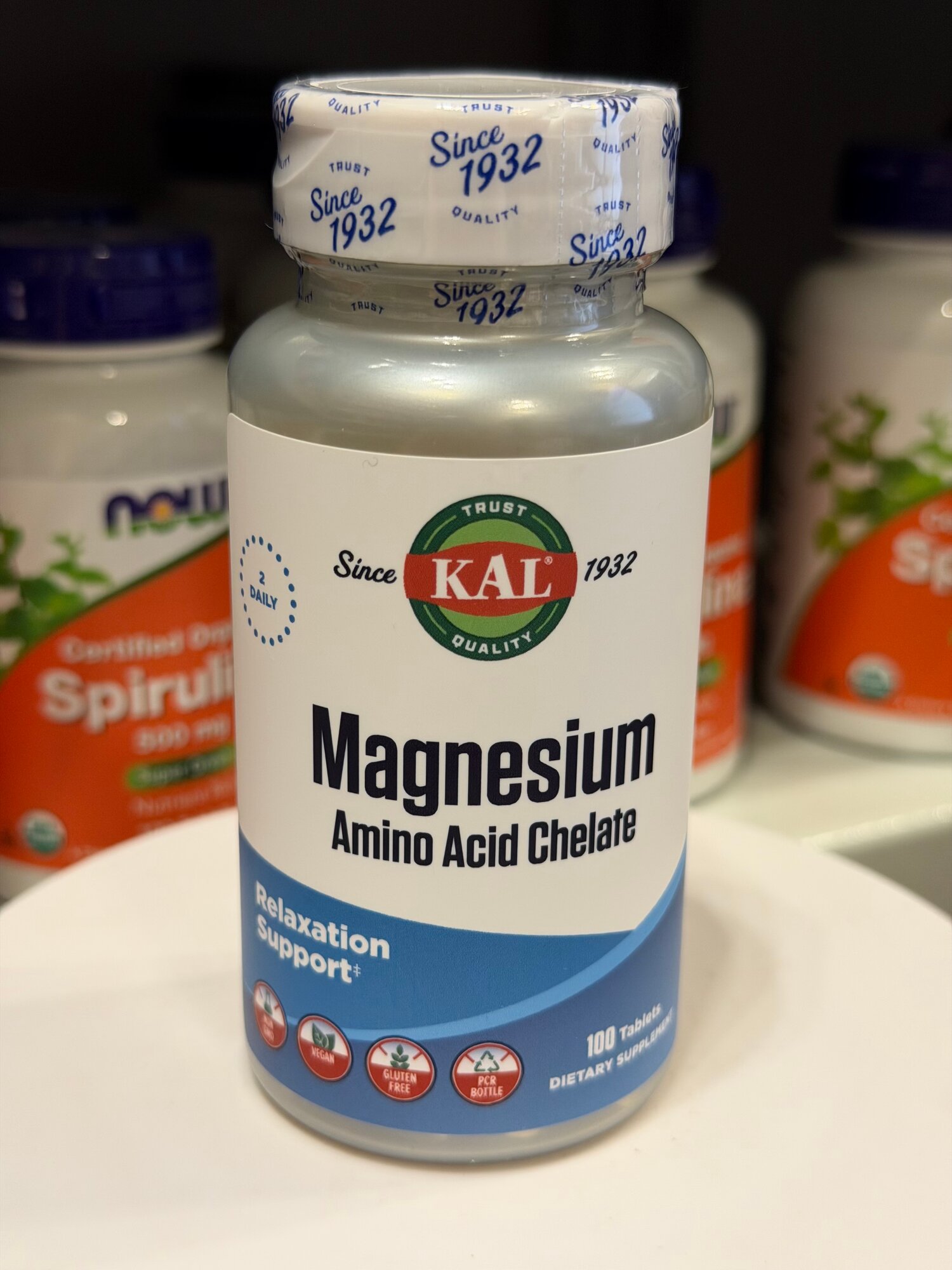 KAL Magnesium Amino Acid Chelate - Магния хелат для сердца и нервной системы 100 таблеток