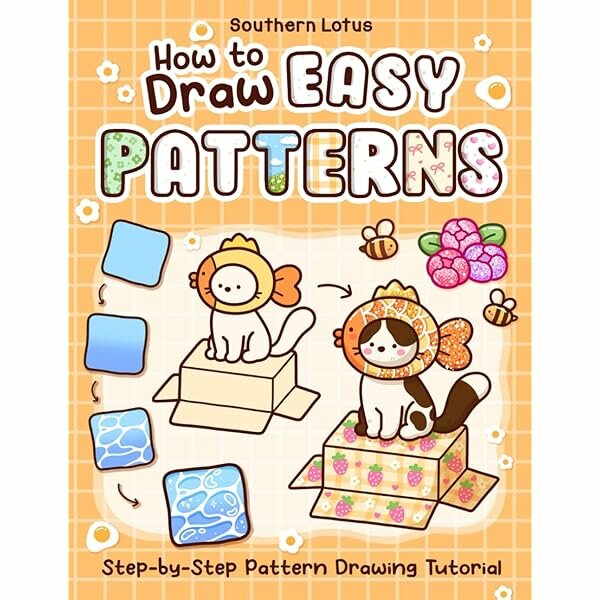 How to Draw Easy Patterns: Cute and Fun Step-by-Step Guide for Adults and Teens to Practice Coloring Creations and Relaxation Reprinted books