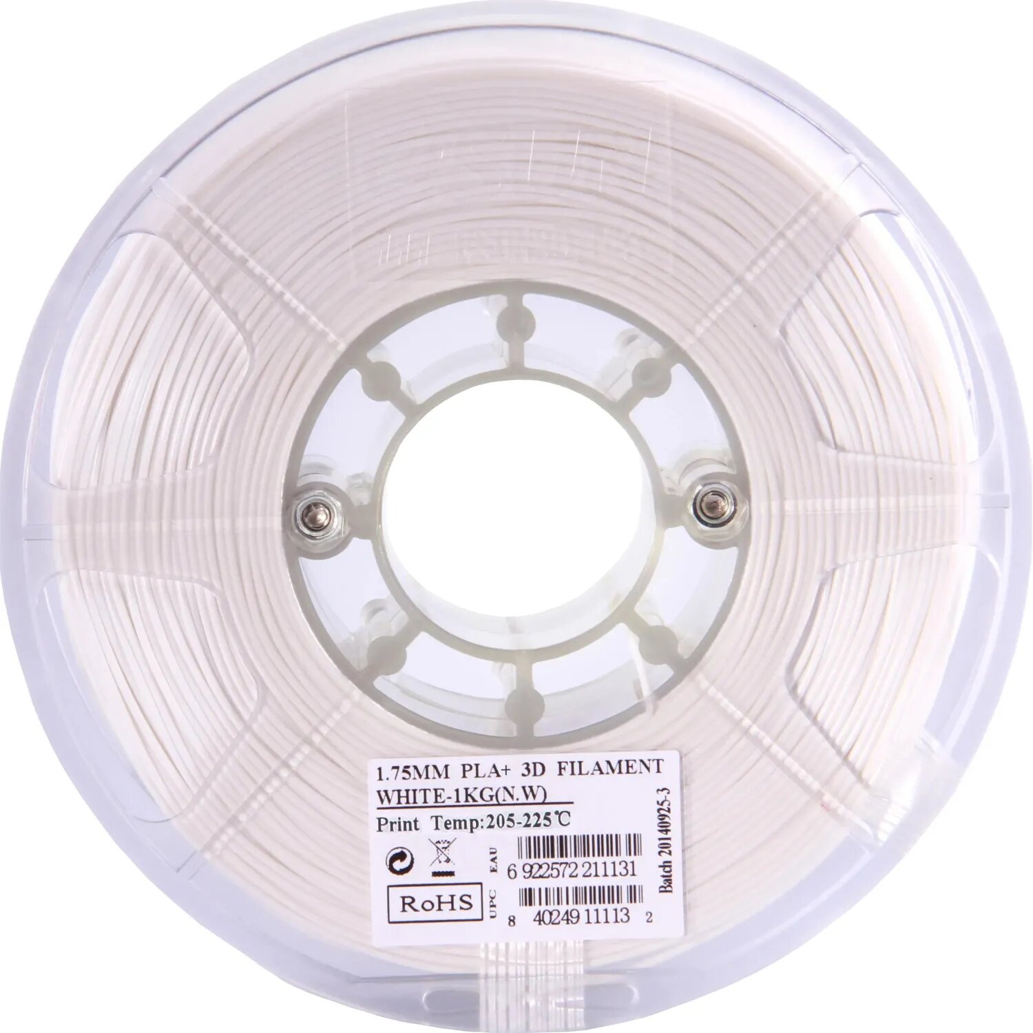 Катушка PLA+ пластика ESUN 1.75 мм 1 кг, белая (PLA+175W1)