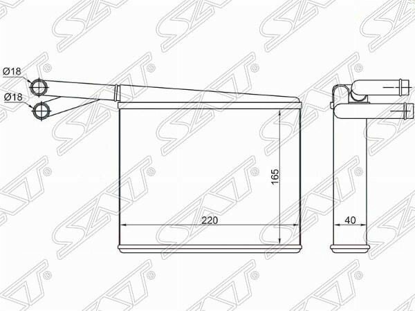Радиатор отопителя салона SAT ST-MD11-395-0 Mercedes-Benz Sprinter 95-06 / Sprinter classic RUS 13-18