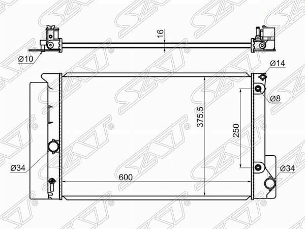 Радиатор SAT TY0001-150 Toyota Avensis T270 08-18 / Corolla 06-19