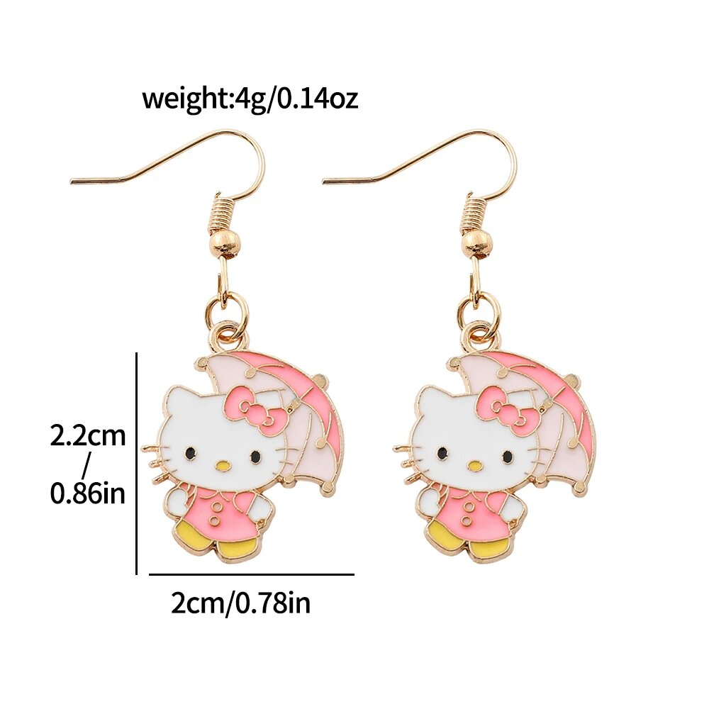 MINISO Набор из 4/10 сережек с мультяшной Куроми от Sanrio, милый зонтик, серьги Hello Kitty Melody, подарок на день рождения девочки, подарок на Рождество,