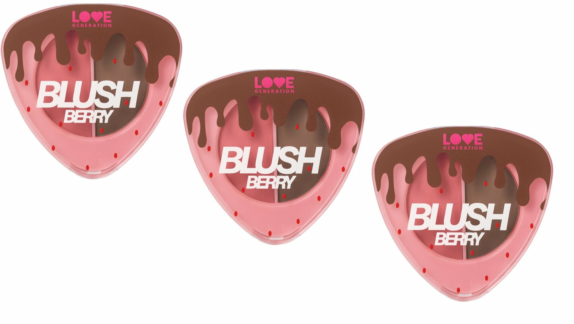 Палетка для контуринга лица Love Generation Contouring Face Palette "BlushBerry" тон 02 3шт