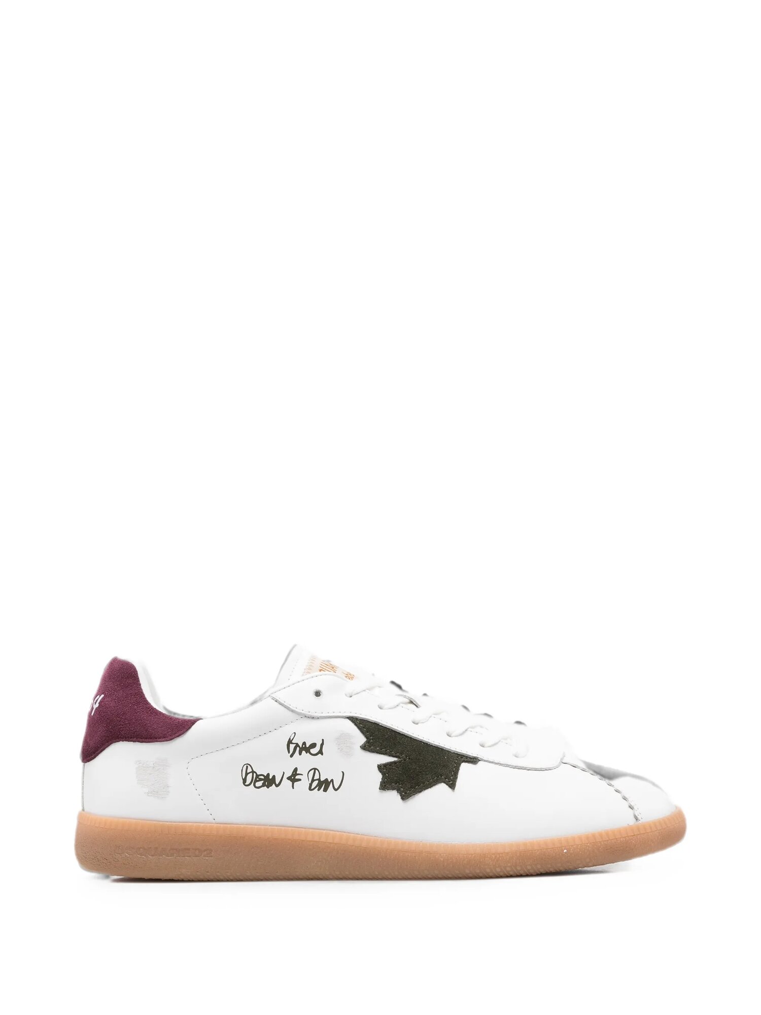 Кроссовки Dsquared2 Rebel maple-leaf leather sneakers