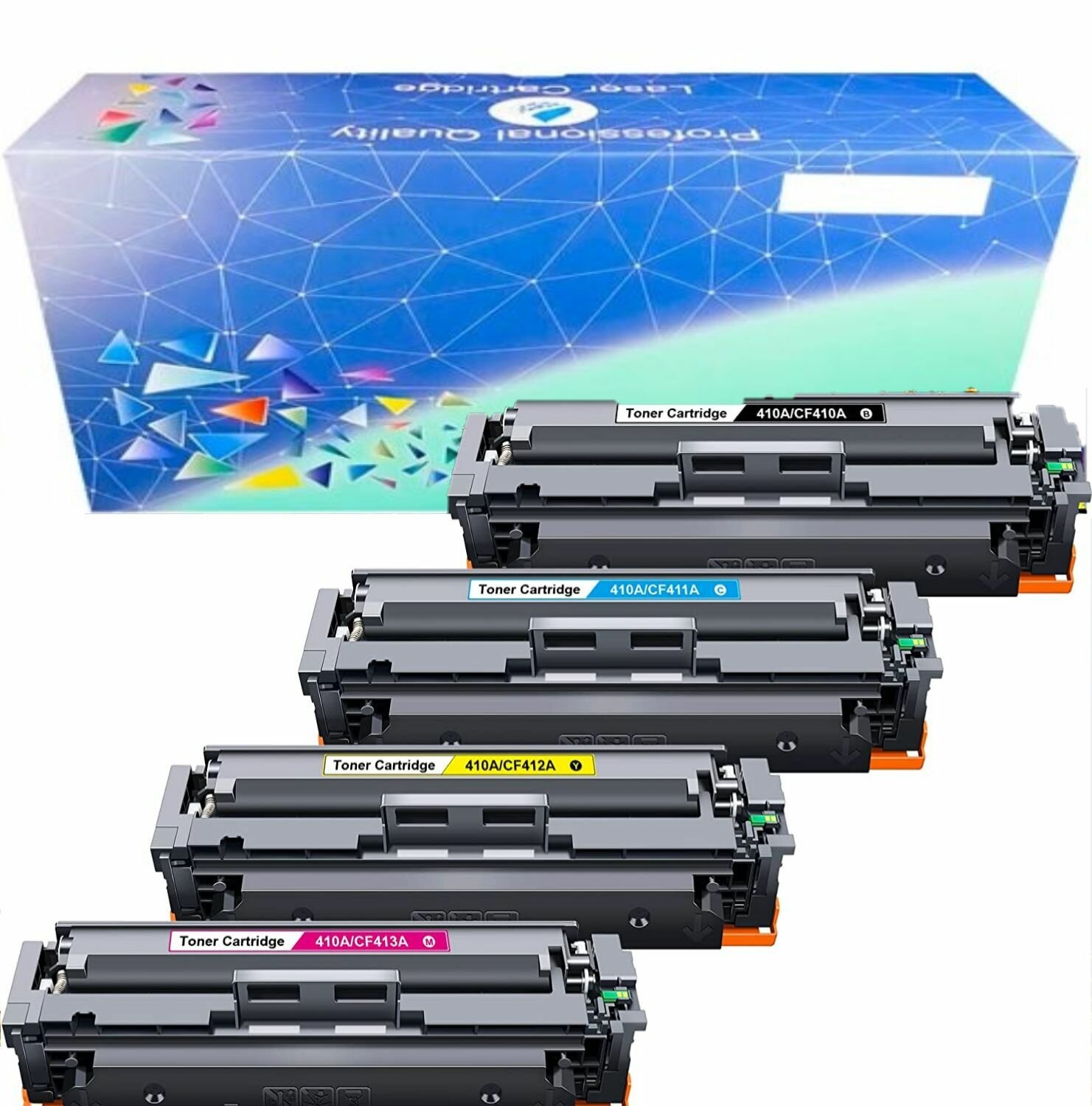 Картридж CF410X, CF411X, CF412X, CF413X / Canon 046H Комплект 4шт, увеличенный объем, Aqua Marine