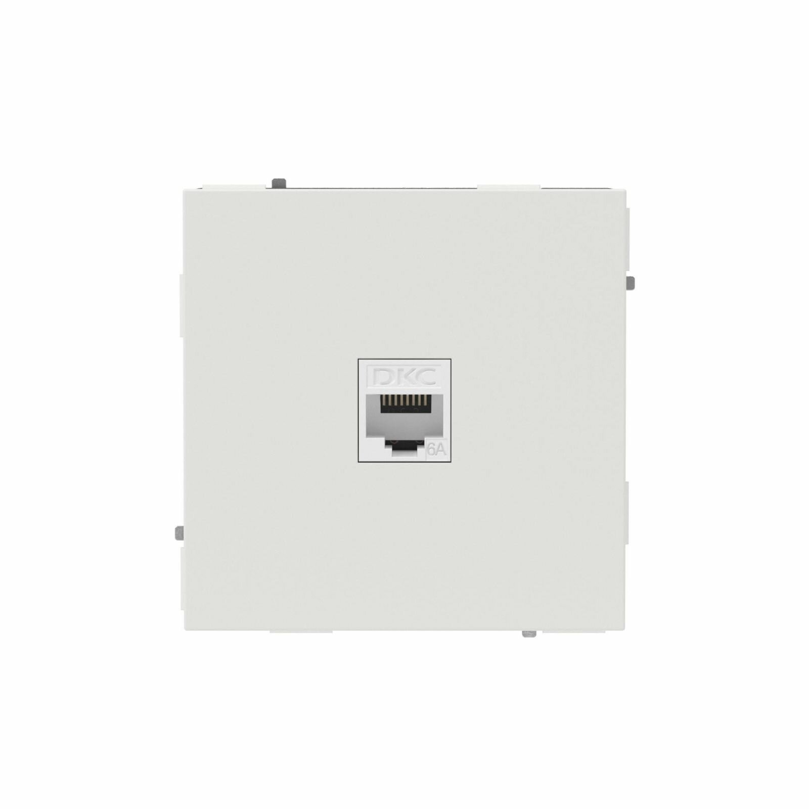 Компьютерная розетка rj-45 без шторки, кат.6а одинарная, kant, белый песок
