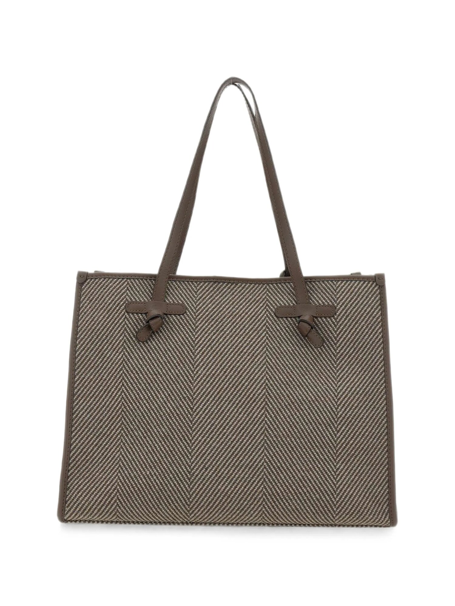 Сумка  Marcella herringbone-pattern tote bag, коричневый — фото 1
