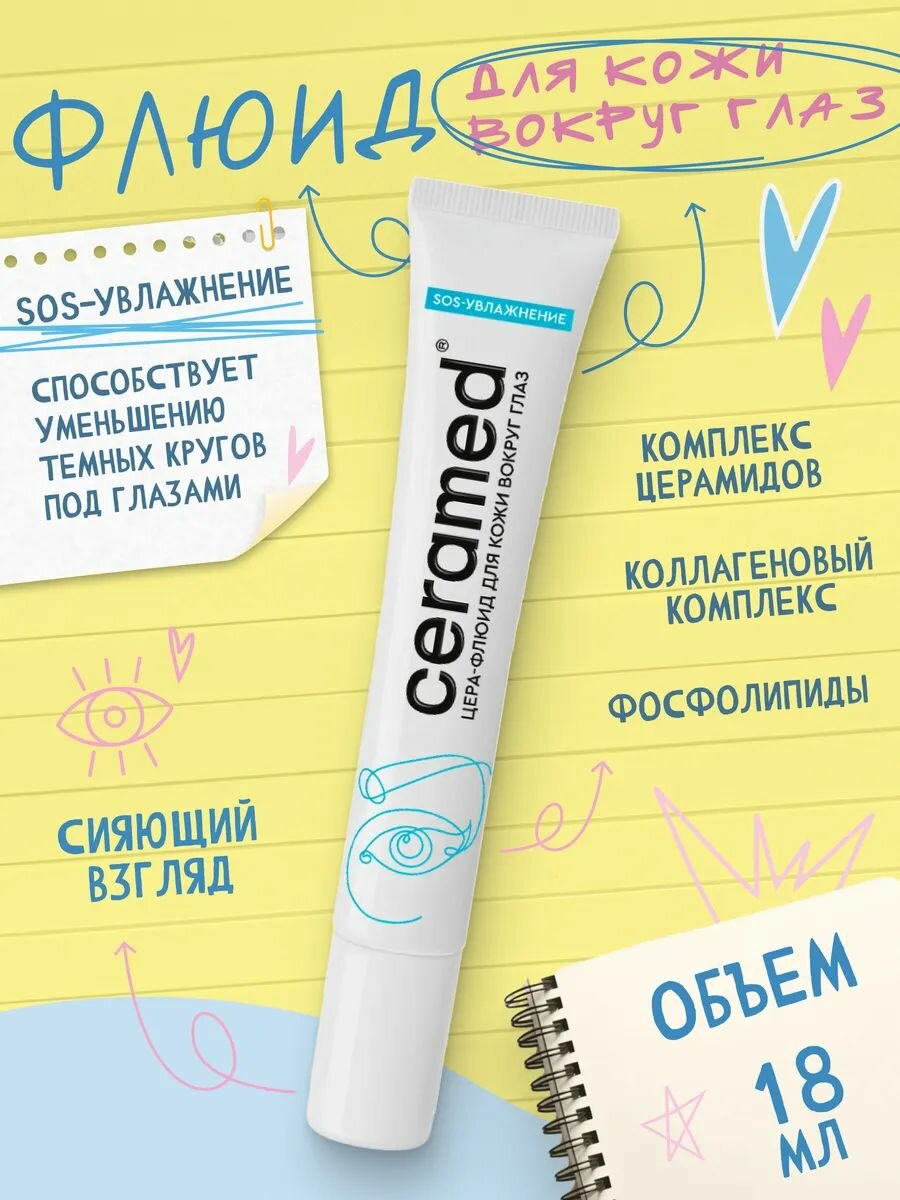 CERAMED Цера-флюид для кожи вокруг глаз SOS-увлажнение, 18 мл