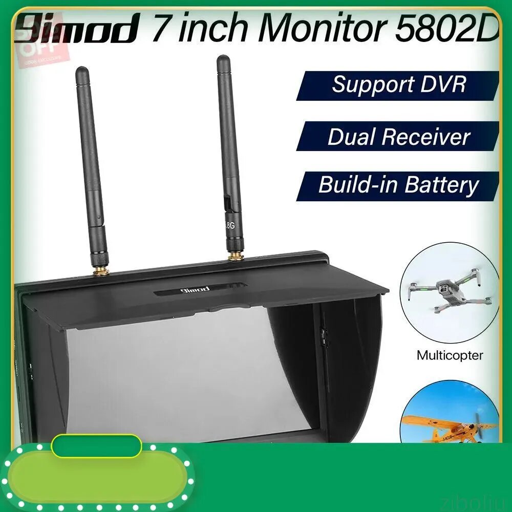9IMOD LCD5802D Монитор с DVR 5.8G 40CH 7-дюймовый ЖК-монитор 800x480