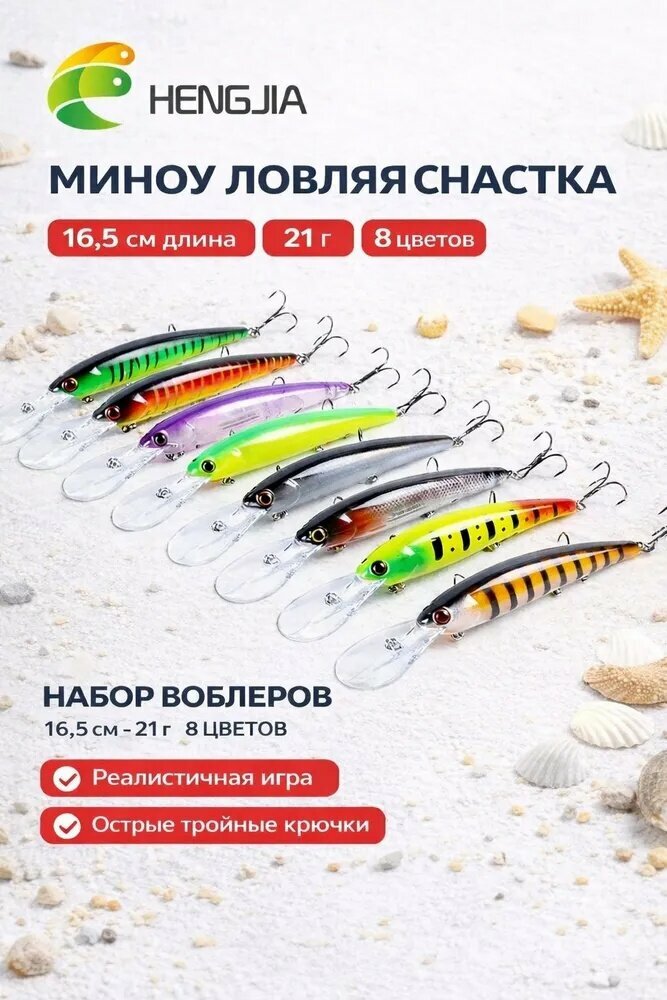 Троллинговый воблер Кононенич Бандит 16.5см/21гр - набор воблеров из 8 штук